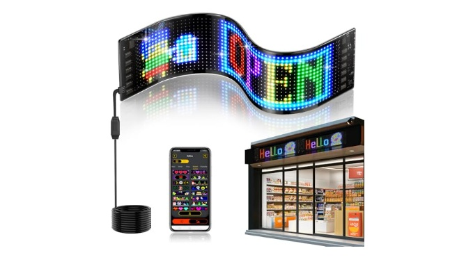 6.8”*2.7” Programmable Led Sign, Customizable Text & DIY Animations Led ...
