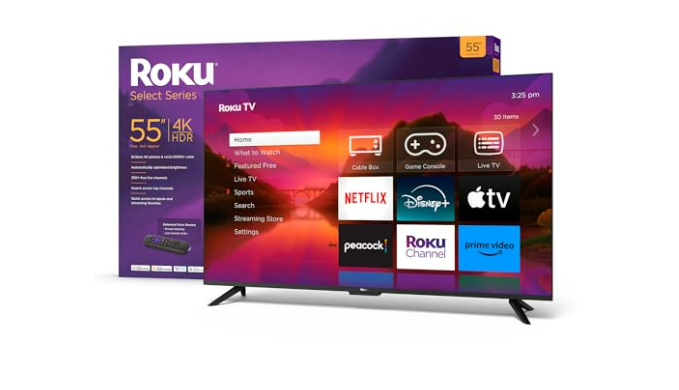 Roku Smart TV – 55-Inch Select Series 4K HDR RokuTV Enhanced Voice ...