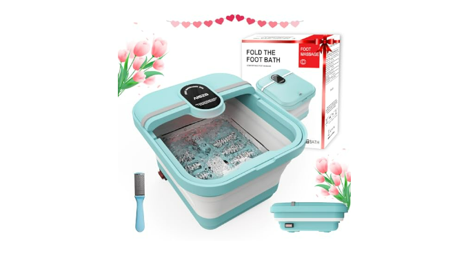 AISZG Foot Spa - Foot Bath - Foot Spa Bath with 8 Massage Rollers,Collapsible Foot Spa with Heat ...