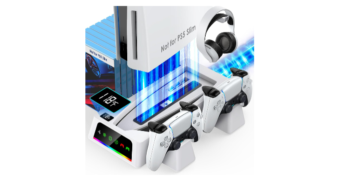 YOGES PS5 Slim Cooling Station with Temperature Sensor, 2H Fast PS5 ...