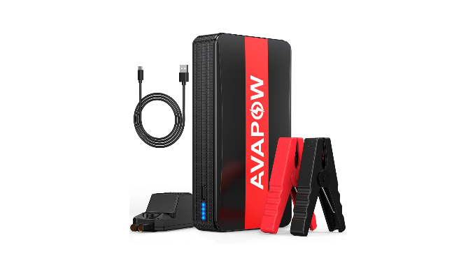 AVAPOW Car Jump Starter - 1000A Peak 12V Battery Jump Starter (up to 7 ...