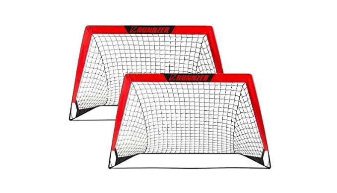L RUNNZER Kids Soccer Goal, Pop Up Soccer Goal Net for Backyard, Set of ...