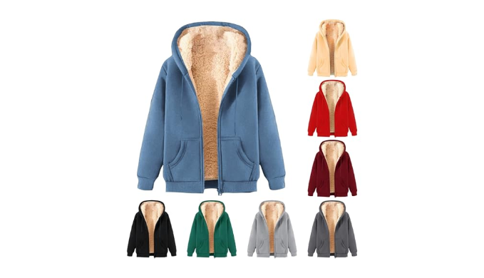 Mens Hoodies Oversized Fleece Lined Hooded Sweatshirts Long Sleeve Full ...