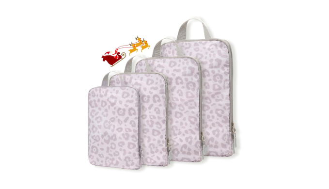 WOOMADA Compression Packing Cubes for Suitcases Travel Essentials 4 Set ...