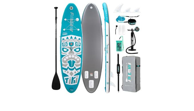 FunWater Inflatable 10’6×33″×6″ Ultra-Light (17.6lbs) SUP for All Skill ...