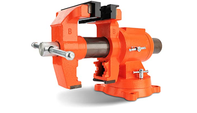 PONY Heavy Duty Bench Vise, 5-inch Jaw Width 5-inch Jaw Opening, 360 ...