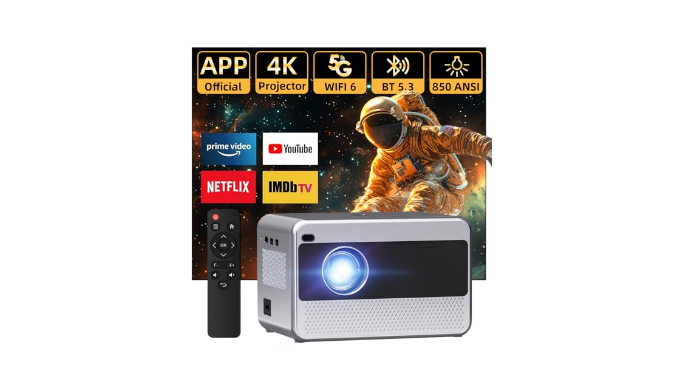 COOLKANGAROO Projector Wifi Bluetooth Outdoor: Smart Movie Projector ...