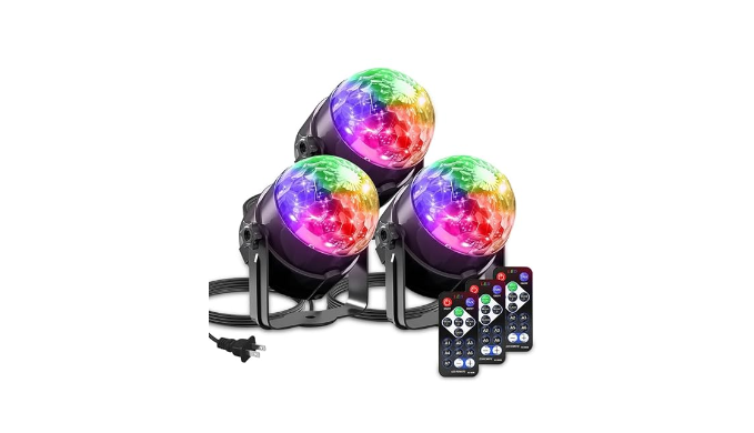 3-Pack Sound Activated Party Lights with Remote Control Dj Lighting ...