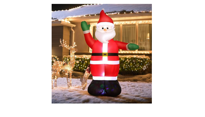 6.2FT Christmas Inflatable Santa Claus with Built-in LED Light, Light ...