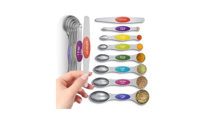 Premium Magnetic Measuring Spoons Set|Strong N52 Magnets|Heavy Duty ...