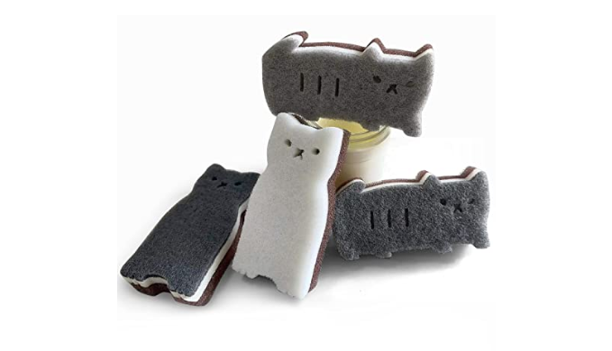 Kitchen Sponges Reusable, Cat Shape Dish Sponge for Washing Dishes, Non ...