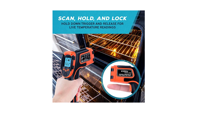 KIZEN Infrared Thermometer Gun (LaserPro LP300) - Handheld Surface ...
