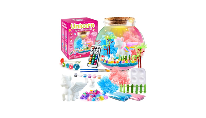 Hamiface Light-Up Unicorn Terrarium Kit for Kids, Unicorn Toys, LED ...