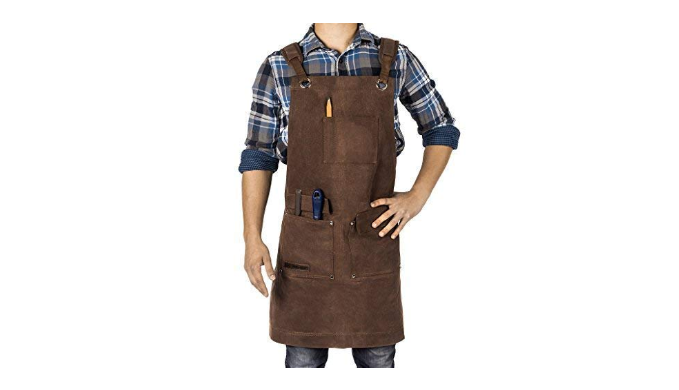 Texas Canvas Wares Woodworking Apron, Heavy Duty Waxed Canvas Work Apron With Pockets - M-XL ...