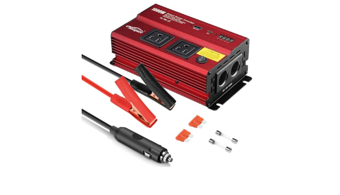 Inverter 1000W Car Power Inverters,12v DC to 110v AC Converter with ...
