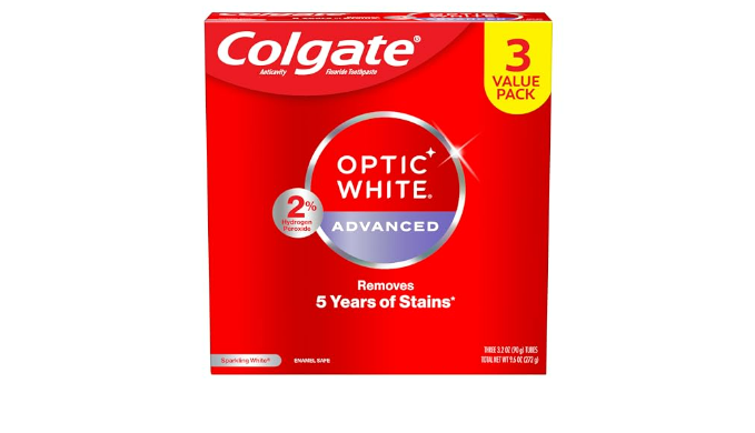 Colgate Optic White Advanced Hydrogen Peroxide Toothpaste, Teeth ...