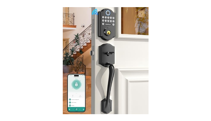 Smart WiFi Door Lock Set: HEANTLE Keyless Entry Front Door Lock ...