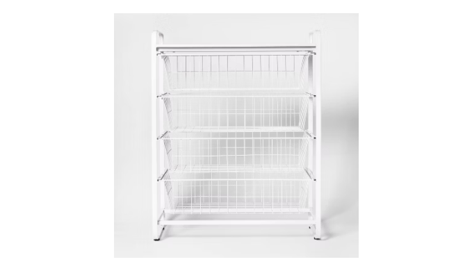 4 Drawer Metal Storage Organizer White - Brightroom™: Steel Utility ...