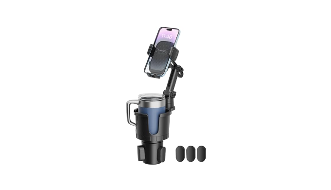 ANCHOM Cup Holder Phone Holder, Upgraded 2 in 1 Cup Holder Phone Mount ...