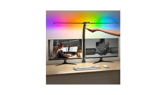 Radlfut Double Swing Arm Desk Lamp - Led Desk Lamp with Clamp，24W Ultra ...