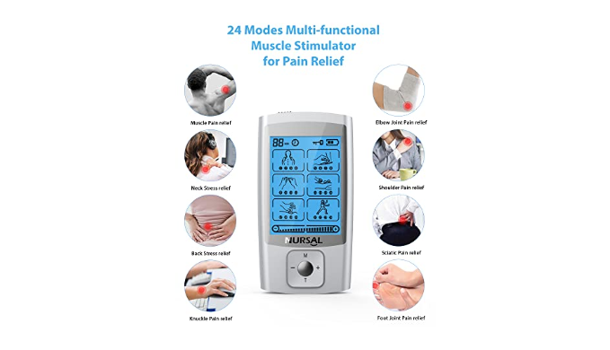 NURSAL 24 Modes TENS Unit Muscle Stimulator with Continuous Stimulation ...