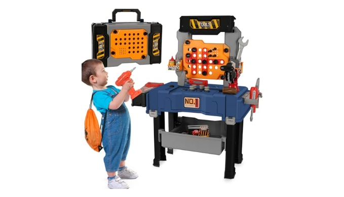 CIMVOAV Kids Tool Bench, Realistic Kids Tool Set with Electric Drill ...