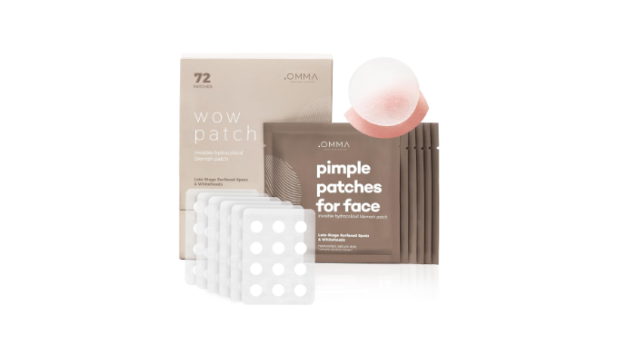 OMMA Pimple Stickers with Hydrocolloid, Acne Spot Treatment Patch ...