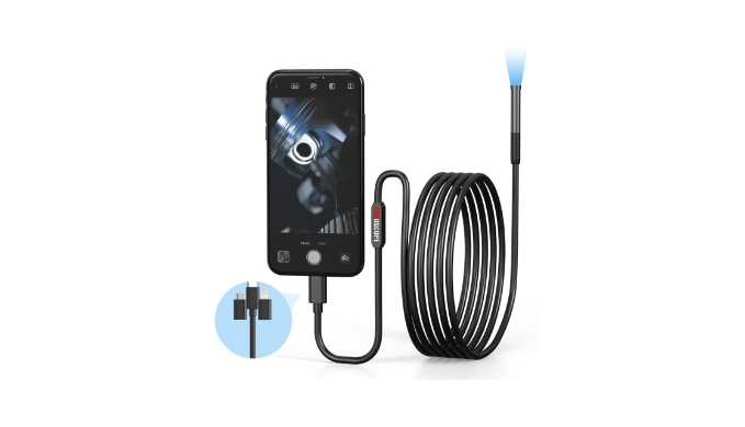 Endoscope Camera with Light,1080P HD Borescope with 6 LED Lights 9.8FT ...