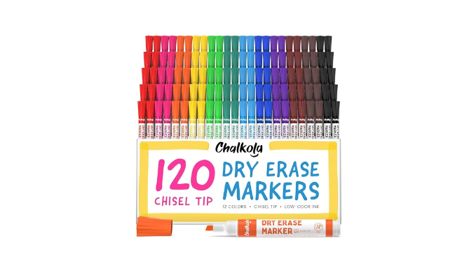 120 Classroom Dry Erase Markers Bulk - White Board Markers Dry Erase ...