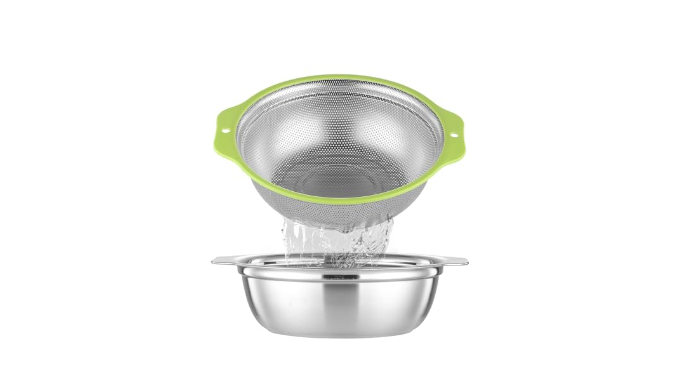 AHIABOAT Colander Stainless Steel Microporous, 2QT Rice Strainer with ...