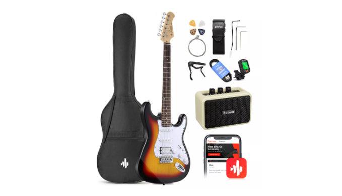Donner DST-100 39″ Electric Guitar Solid Body H-S-S Pickup + Amplifier ...