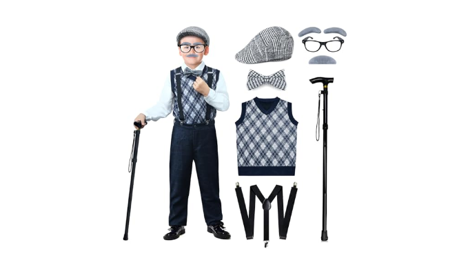 Nabobs 100 Days of School Costume for Boys – Old Man Costume with ...