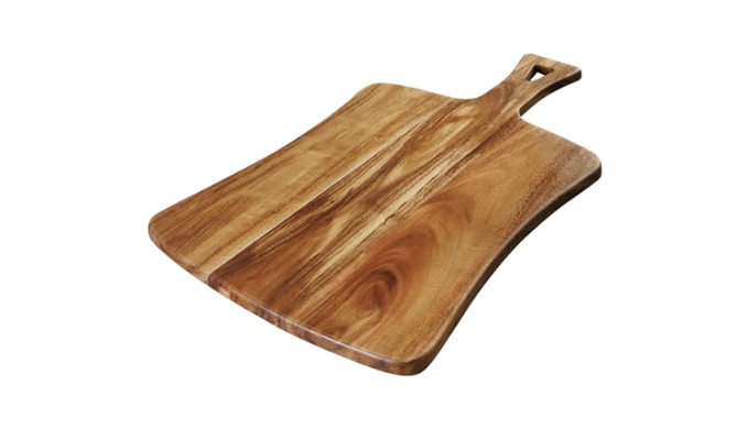 YSTKC Acacia Wood Cutting Board with Handle 14″ x 8.5″ Inch, Wooden ...