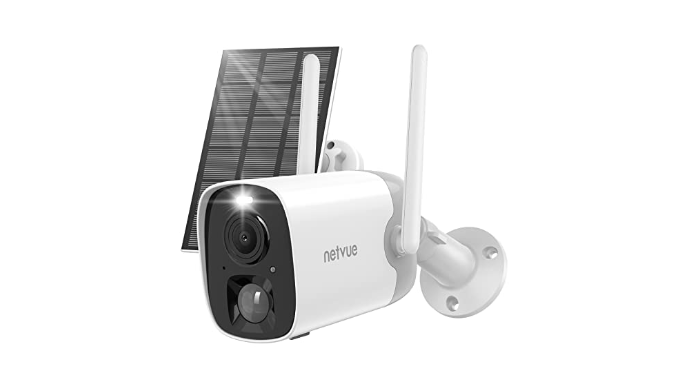 NETVUE Security Camera with Solar Panel, 2K Color Night Vision AI ...