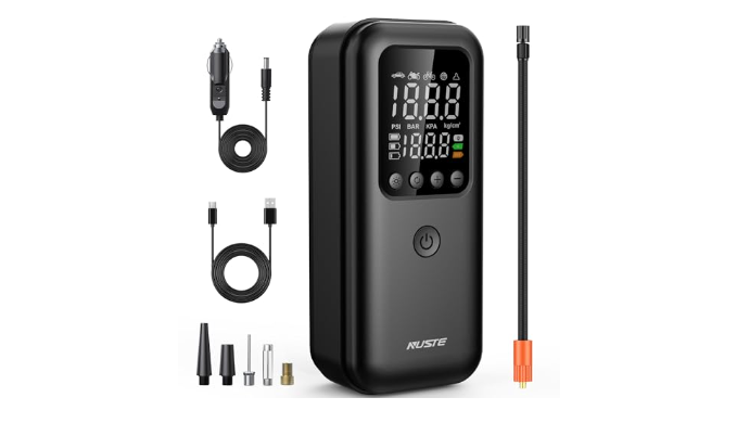 NUSTE Tire Inflator Portable Air Compressor, 150PSI Cordless Air Pump ...