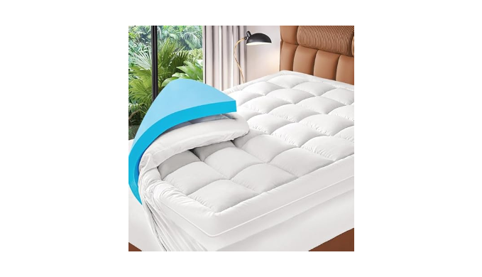 MEUDYT Memory Foam Mattress Topper Queen Size - 3 Inch Dual Layer ...