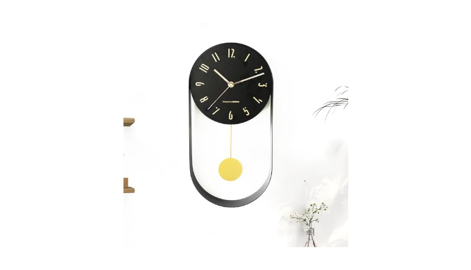 Wall Clock,Silent Non-Ticking 8-Inch Modern Pendulum Wall Clock ...
