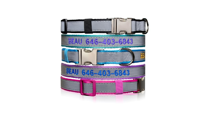 Reflective Personalized Dog Collar - Custom Embroidered Dog Collars ...