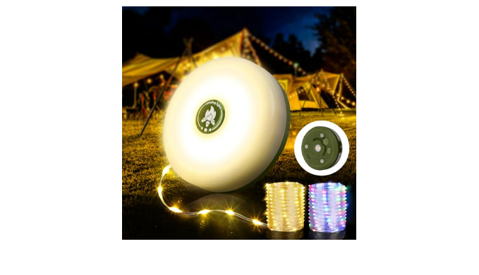 OGERY Camping String Lights, 4 in 1 Quick Storage 32.8FT Rechargeable ...