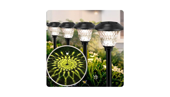 Beau Jardin 8 Pack Solar Pathway Lights Outdoor Metal Solar Powered ...