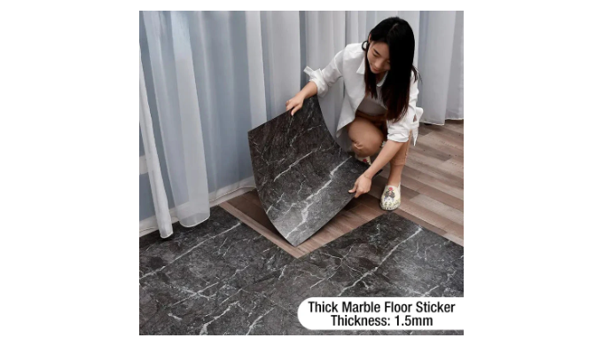 Simulated Thick Marble Tile Floor Self-adhesive Sticker - Coupon Codes ...