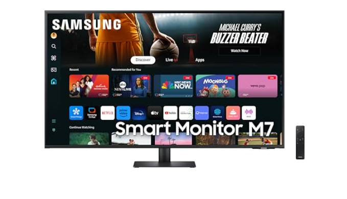 SAMSUNG 43-Inch M7 (M70D) Series 4K UHD Smart Monitor, Speakers, HDR10 ...