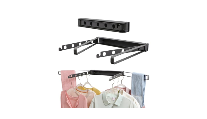 CELSOL Wall Mounted Drying Rack, Space-Saving 180° Foldable Clothes ...