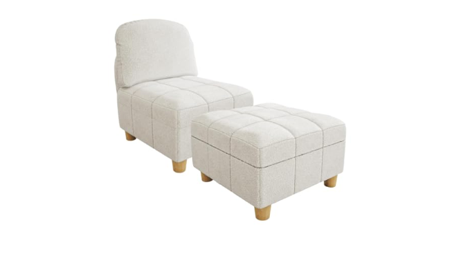 LLappuil Modular Lounge Chair with Coffee Table Storage Footrest ...