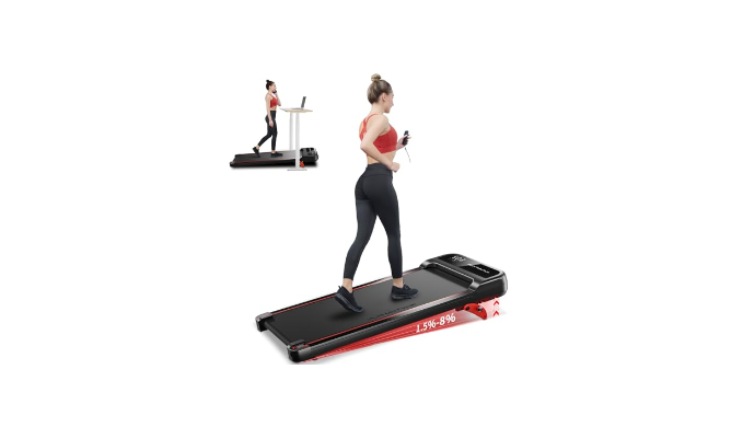 RHYTHM FUN Walking Pad Treadmill with Incline, Under Desk Treadmill ...