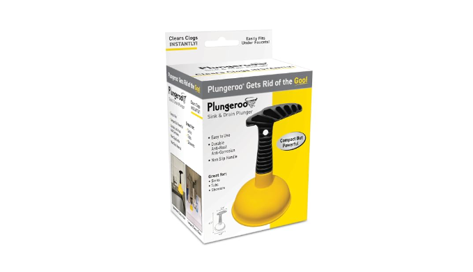 Plungeroo Sink Plunger, Powerful Mini Plunger with Short Handle, Easy ...