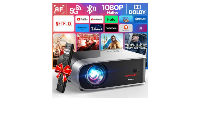 [Netflix Officially/AI Auto Focus] Smart Projector with WiFi and ...