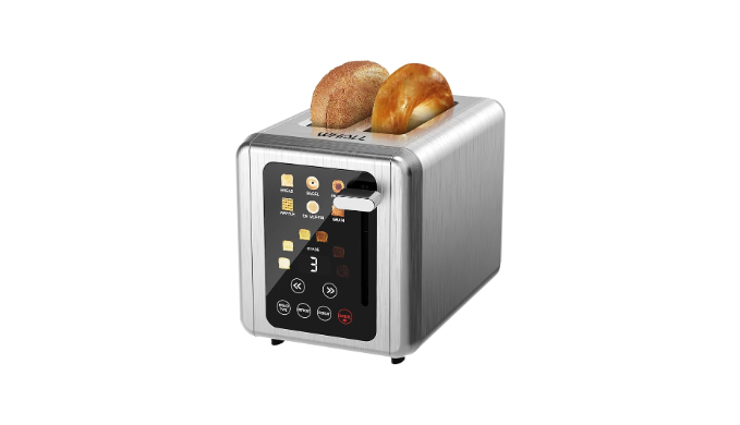 WHALL® Touch Screen Toaster 2 Slice, Stainless Steel Digital Timer ...