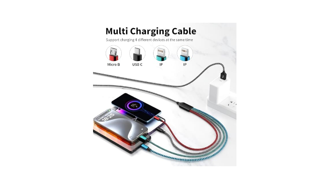 Multi Charging Cable,4 in 1 Charging Cable Charging Cables for Multiple ...