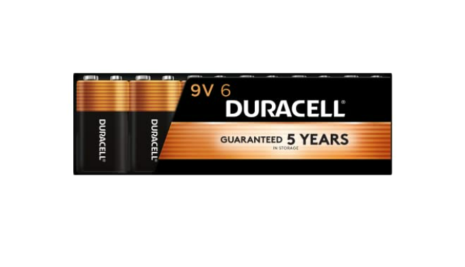Duracell Coppertop 9V Battery, 6 Count (Pack of 1), 9 Volt Battery with Long-lasting Power, All ...